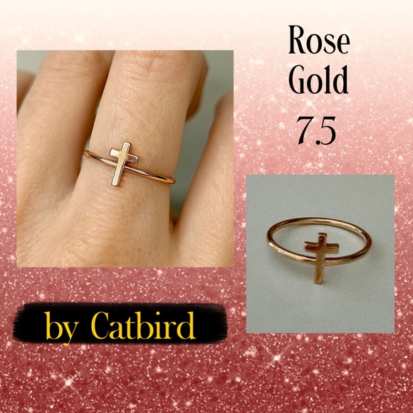 Catbird | Jewelry | Catbird Rose Gold Cross Ring | Poshmark